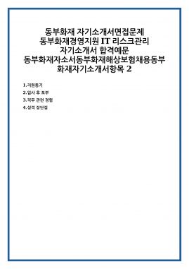 동부화재 자기소개서면접문제 동부화재경영지원IT리스크관리 자기소개서 합격예문 동부화재자소서동부화재해상보험채용동부화재자기소개서항목 2-1페이지