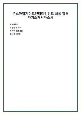 주스마일게이트엔터테인먼트 최종 합격 자기소개서자소서-1페이지
