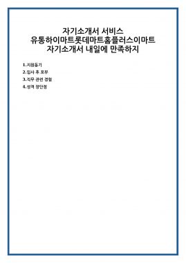 자기소개서 서비스 유통하이마트롯데마트홈플러스이마트 내일에 만족하지-1페이지