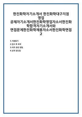 한진화학자기소개서 한진화학대구지점 영업 공채자기소개서한진화학영업자소서한진화학합격자기소개서와 면접문제한진화학채용자소서한진화학면접 2-1페이지