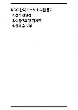 KCC 합격 자소서-1페이지