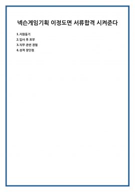 넥슨게임기획 이정도면 서류합격 시켜준다-1페이지