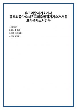 유프리즘자기소개서 유프리즘자소서유프리즘합격자기소개서유프리즘자소서항목-1페이지