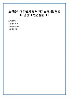 노원을지대 간호사 합격 자기소개서합격O O 면접O 면접질문O1-1페이지