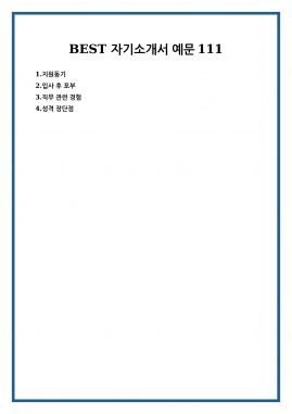 BEST 자기소개서 예문111-1페이지