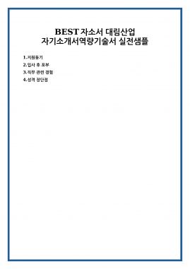 BEST자소서 대림산업 자기소개서역량기술서 실전샘플-1페이지