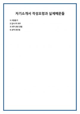 자기소개서 작성요령과 실제예문들-1페이지
