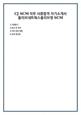 CJ SCM직무 서류합격 자기소개서 올리브네트웍스올리브영 SCM-1페이지