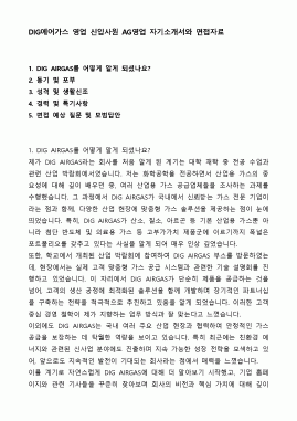 DIG에어가스 영업 신입사원 AG영업 자기소개서와 면접자료-1페이지