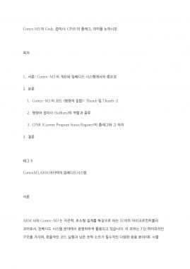 Cortex M3의 Code, 접미사, CPSR의 플래그, 의미를 논하시오-1페이지
