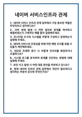 [면접 합격자료] 네이버 서비스인프라 관제 면접 질문 및 답변 합격 예문 기출 문항 최종 준비 자료-1페이지