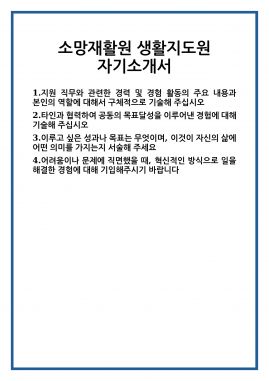 [자기소개서 합격자료] 소망재활원 생활지도원 자기소개서 합격 자소서 예문 기출 문항 최종 준비 자료-1페이지
