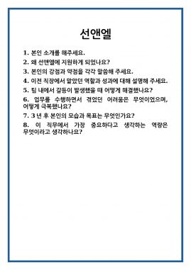 [면접 합격자료] 선앤엘 면접 질문 및 답변 합격 예문 기출 문항 최종 준비 자료-1페이지