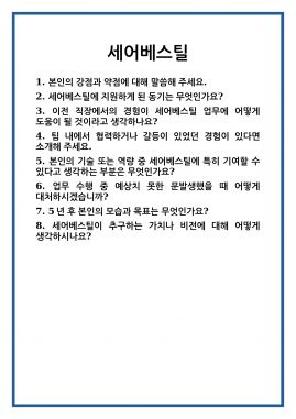 [면접 합격자료] 세어베스틸 면접 질문 및 답변 합격 예문 기출 문항 최종 준비 자료-1페이지