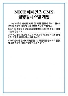 [자기소개서 합격자료] NICE페이먼츠 CMS펌뱅킹시스템 개발 합격 자기소개서 자소서 예문 기출 문항 최종 준비 자료-1페이지