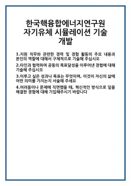 [자기소개서 합격자료] 한국핵융합에너지연구원 자기유체 시뮬레이션 기술 개발 합격 자기소개서 자소서 예문 기출 문항 최종 준비 자료-1페이지