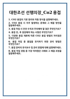 [면접 합격자료] 대한조선 선행의장_Co2용접 면접 질문 및 답변 합격 예문 기출 문항 최종 준비 자료-1페이지