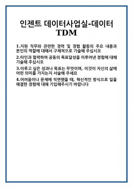 [자기소개서 합격자료] 인젠트 데이터사업실-데이터TDM 합격 자기소개서 자소서 예문 기출 문항 최종 준비 자료-1페이지