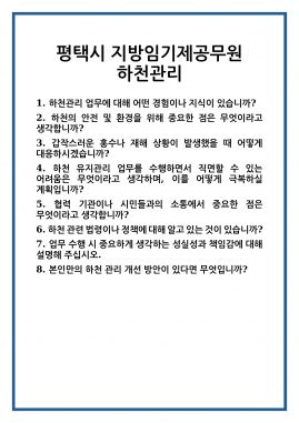 [면접 합격자료] 평택시 지방임기제공무원 하천관리 면접 질문 및 답변 합격 예문 기출 문항 최종 준비 자료-1페이지