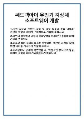[자기소개서 합격자료] 쎄트렉아이 무인기 지상체 소프트웨어 개발 합격 자기소개서 자소서 예문 기출 문항 최종 준비 자료-1페이지