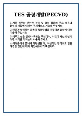 [자기소개서 합격자료] TES 공정개발(PECVD) 합격 자기소개서 자소서 예문 기출 문항 최종 준비 자료-1페이지