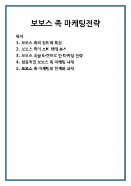 보보스 족 마케팅전략-1페이지