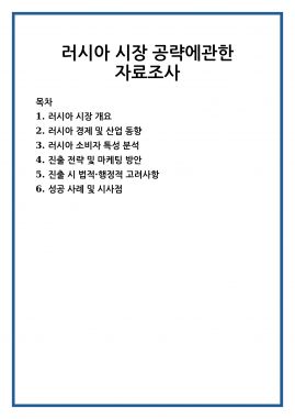 러시아 시장 공략에관한 자료조사-1페이지