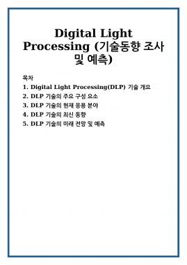Digital Light Processing (기술동향 조사 및 예측)-1페이지