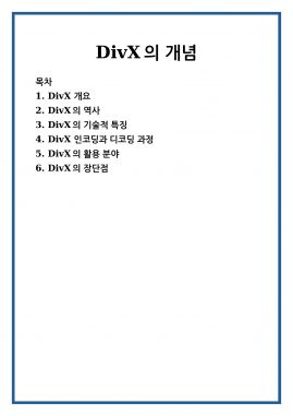 DivX의 개념 레포트 자료-1페이지
