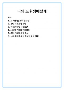 나의 노후생애설계-1페이지