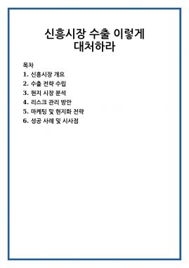 신흥시장 수출 이렇게 대처하라-1페이지