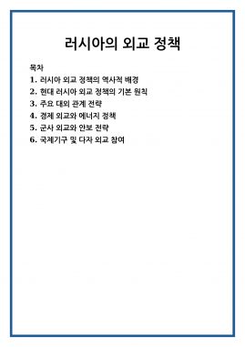 러시아의 외교 정책-1페이지