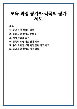 보육 과정 평가와 각국의 평가 제도-1페이지