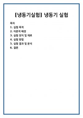 [냉동기실험] 냉동기 실험-1페이지