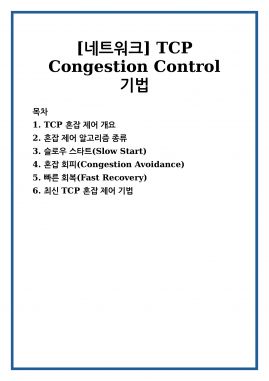 [네트워크] TCP Congestion Control 기법-1페이지