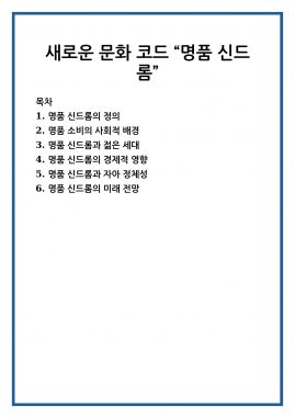 새로운 문화 코드 “명품 신드롬”-1페이지