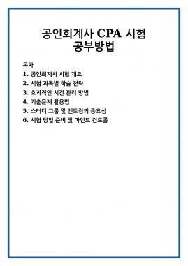 공인회계사 CPA 시험 공부방법-1페이지