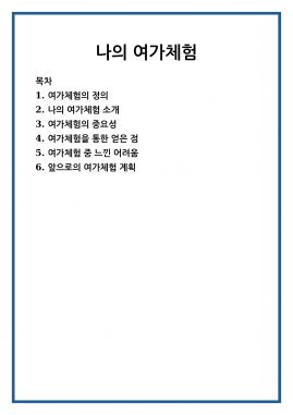 나의 여가체험-1페이지