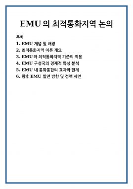 EMU의 최적통화지역 논의-1페이지
