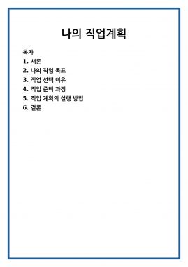 나의 직업계획-1페이지