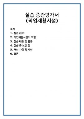 실습 중간평가서(직업재활시설)-1페이지