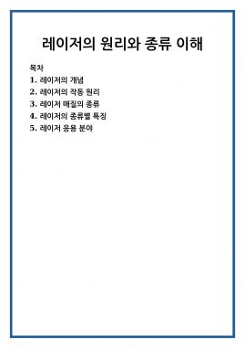 레이저의 원리와 종류 이해-1페이지
