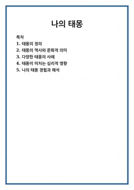 나의 태몽 레포트 자료-1페이지