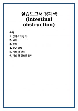 실습보고서 장폐색 (intestinal obstruction)-1페이지