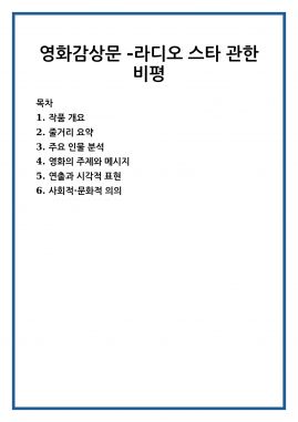 영화감상문 -라디오 스타 관한 비평-1페이지
