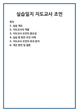 실습일지 지도교사 조언-1페이지