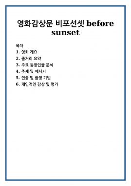 영화감상문 비포선셋 before sunset-1페이지