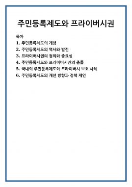 주민등록제도와 프라이버시권-1페이지