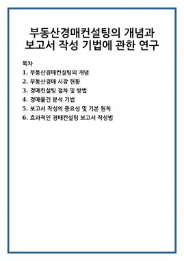 부동산경매컨설팅의 개념과 보고서 작성 기법에 관한 연구-1페이지