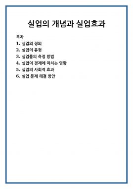실업의 개념과 실업효과-1페이지